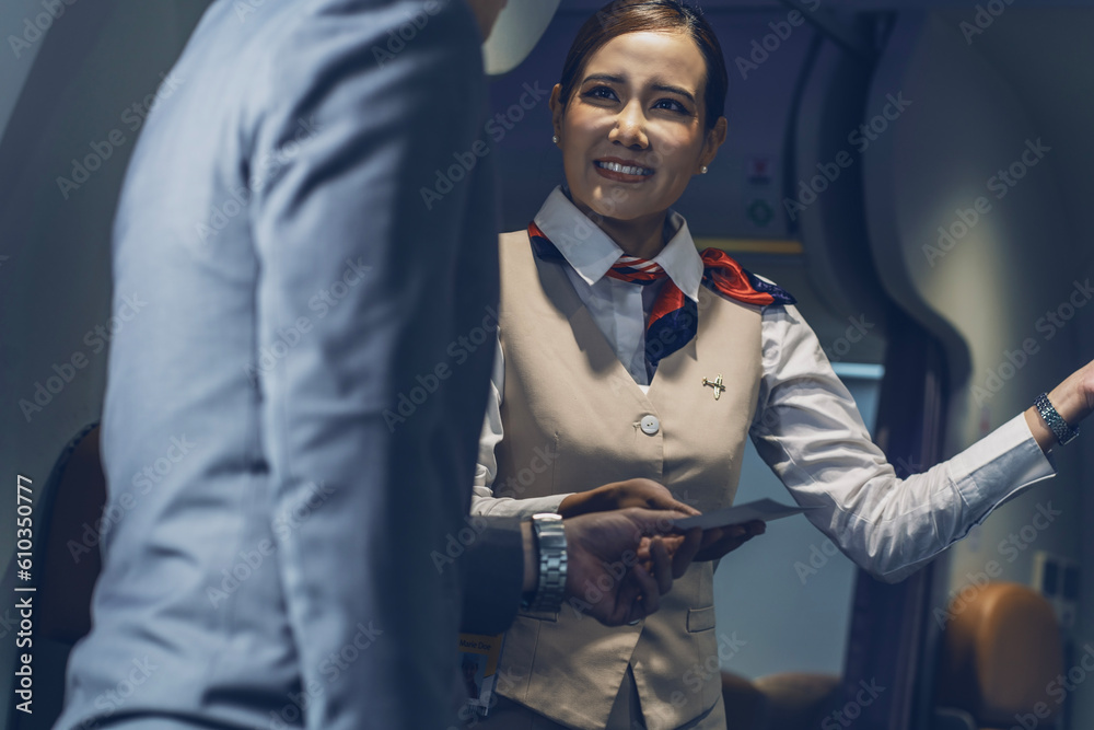 Asian Airlines flight attendants have a nice smile and are friendly ...