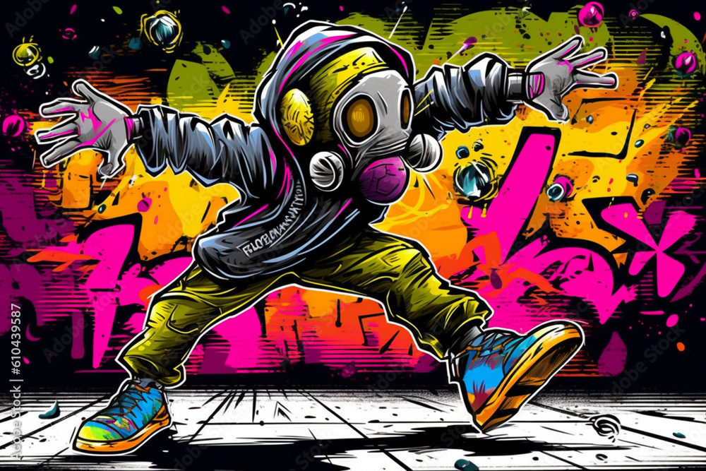 Urban street art graffiti drawing. Generative ai Stock Illustration ...