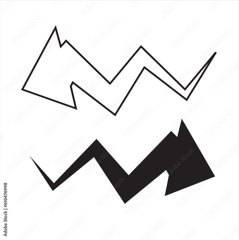 Stockvector Simple zig-zag arrow icon vector. Simple arrow icon on ...
