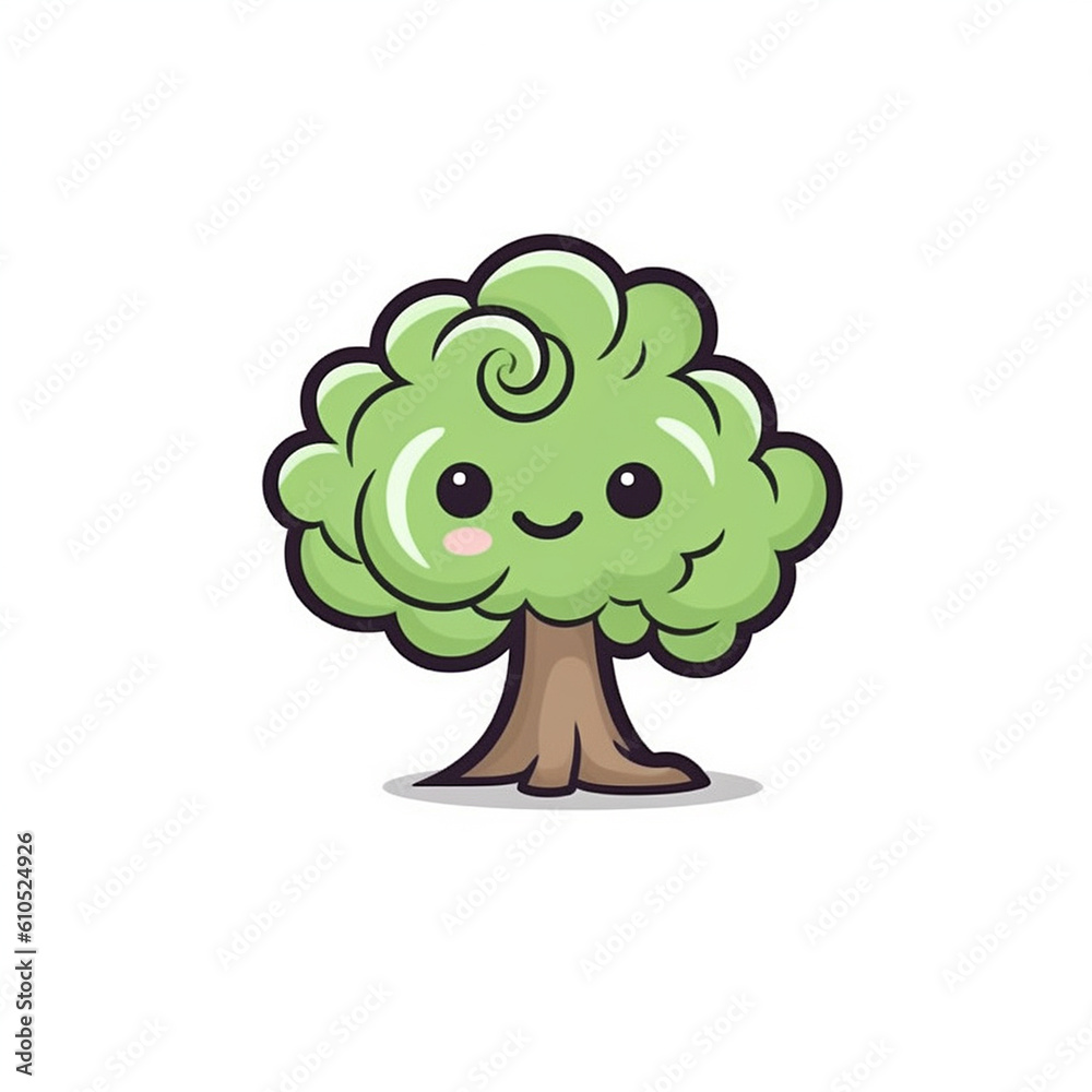 cartoon tree, tree logo. Stock Illustration | Adobe Stock