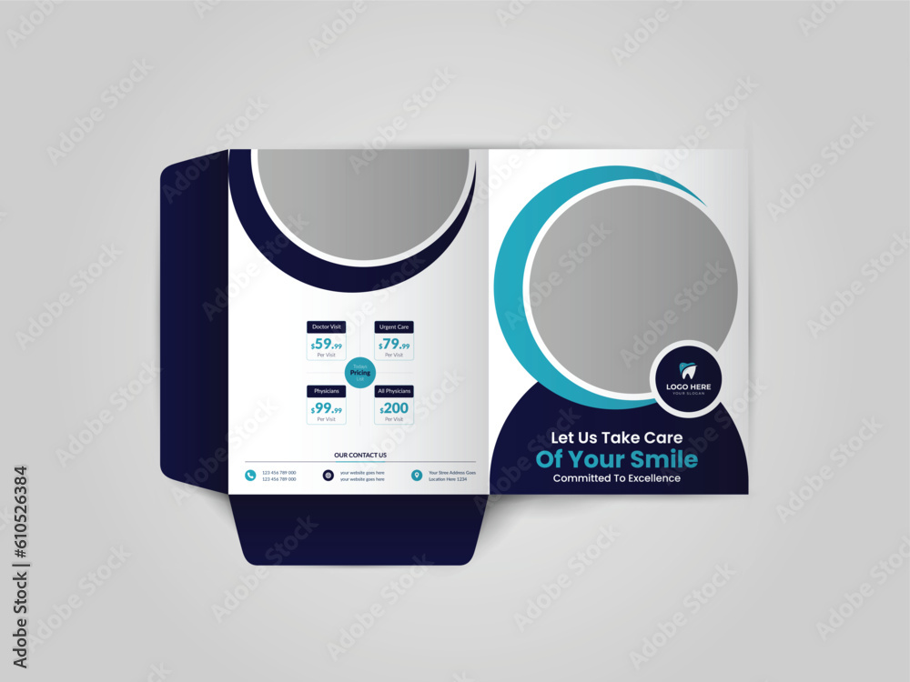 Dental care Medical Presentation folder, Business folder for files ...