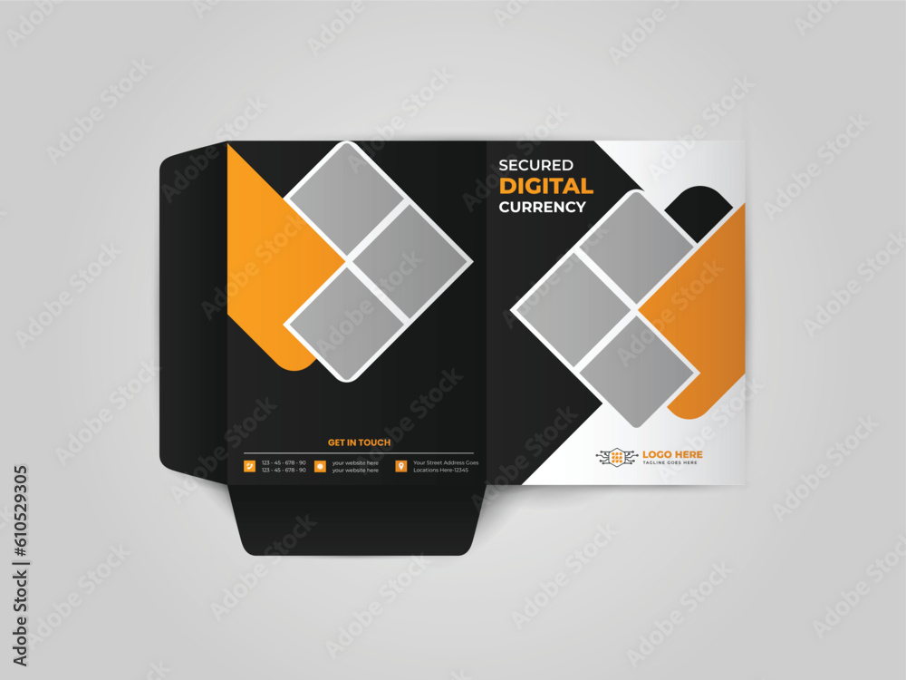 Cryptocurrency presentation folder, brochure, catalogue, layout for ...