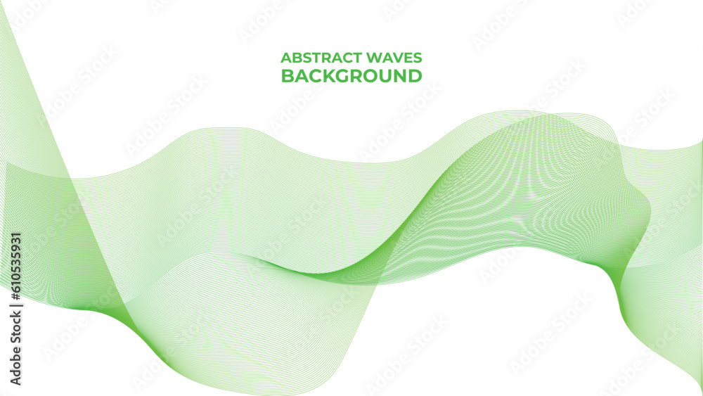 Green color waves abstract background Stock Vector | Adobe Stock