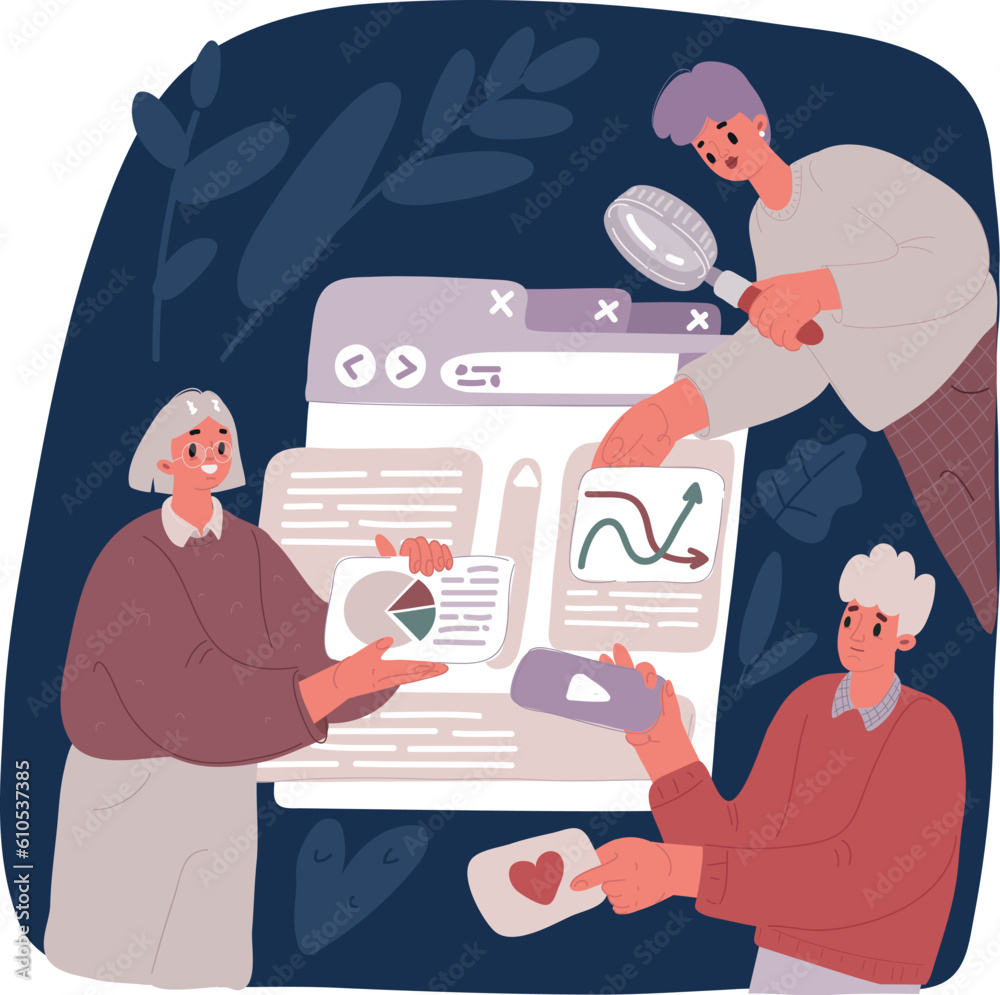 Cartoon Vector Illustration Of Ui And Ux Design Concept With People Scene In Flat Style Man And