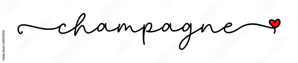 Image vectorielle Stock Champagne. Vector vintage logo word. Design for ...