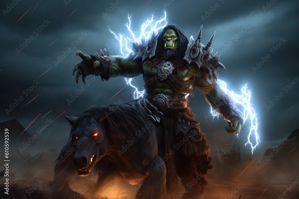 As an orc, they possesses immense strength and resilience. His green ...