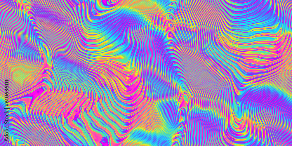 Seamless psychedelic rainbow ridged topological map pattern background ...