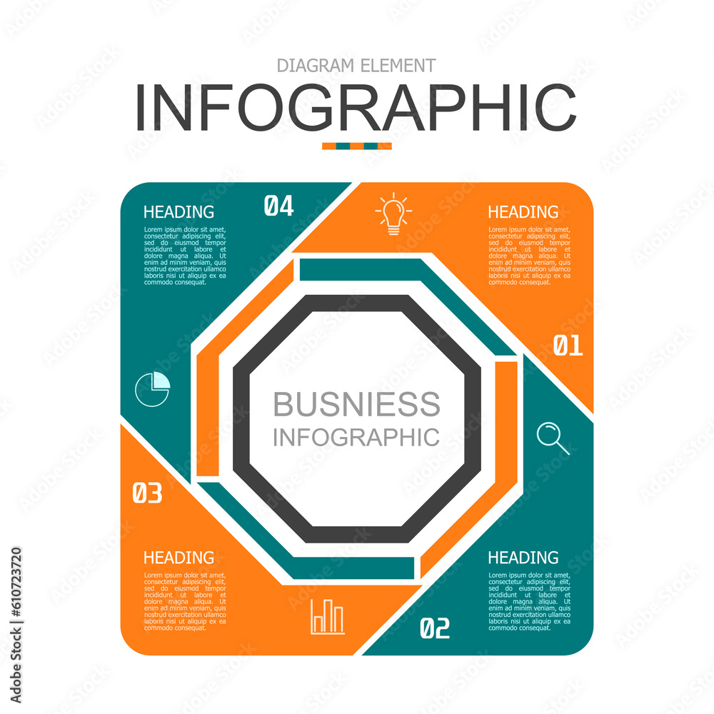 octagon with puzzle for infographic. used for process diagram ...