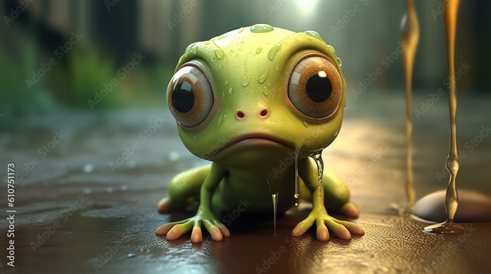 Generating AI illustration of a weird monster, Cartoon characters with ...