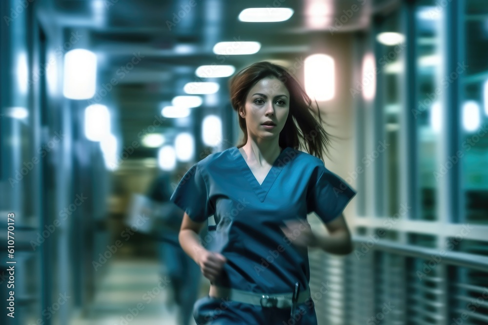 ER Doctor Running to save a patient - Illustration created with ...