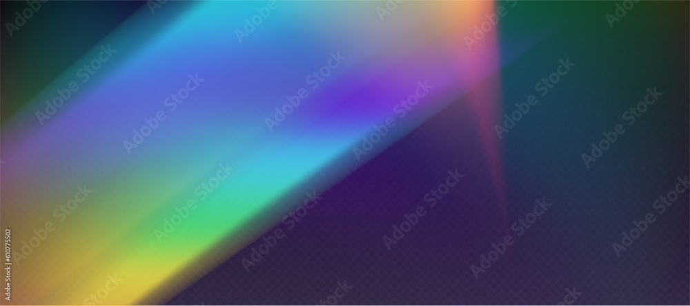 Rainbow refraction overlay, leak flare, prism light effect, rainbow ...