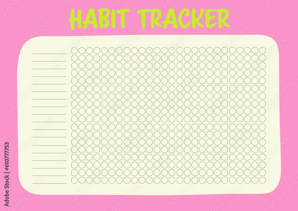 habit tracker, vector doodle notebook page, Printable planner templates ...