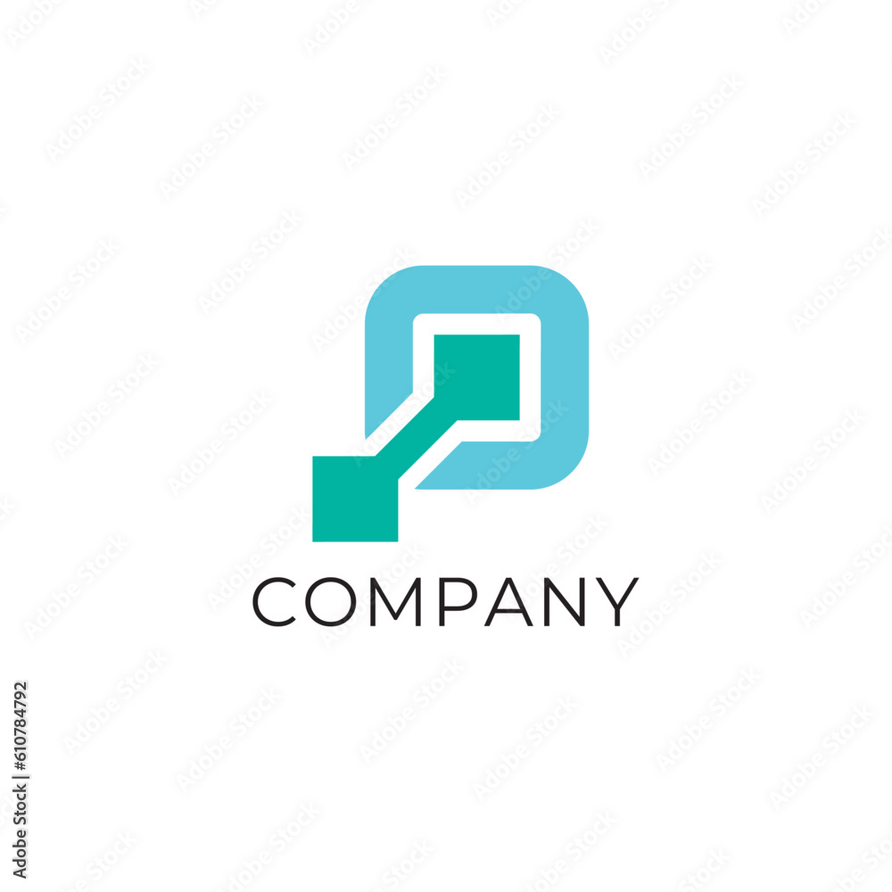 Connection communication technology links logo design Stock Vector ...