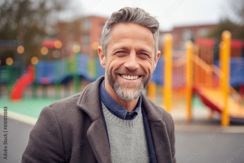 Medium shot portrait photography of a grinning man in his 40s that is ...