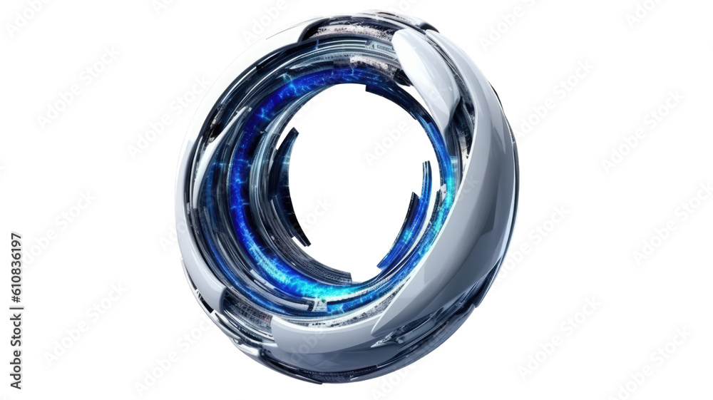 wormhole portal in indigo and silver abstract colorful shape, 3d render ...
