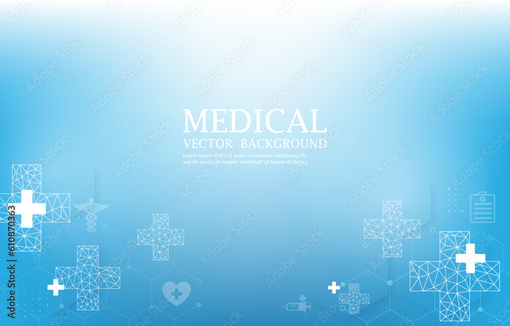 Vector medical science blue color background Stock Vector | Adobe Stock