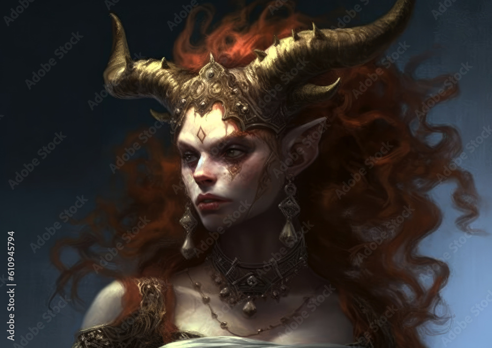 fantasy female satyr creature . Generative AI Stock Illustration ...
