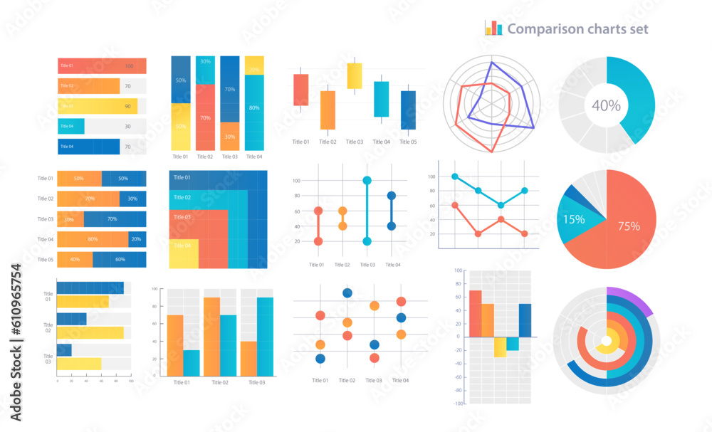 Comparison infographic chart design template set. Business competitors ...