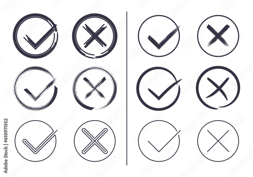 Vector check marks icons isolated on white Stock Vector | Adobe Stock