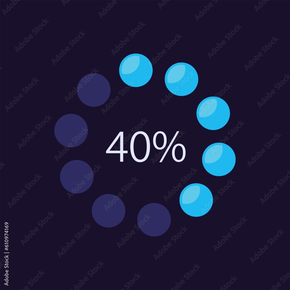 Radial dot infographic chart design template for dark theme. Loading ...