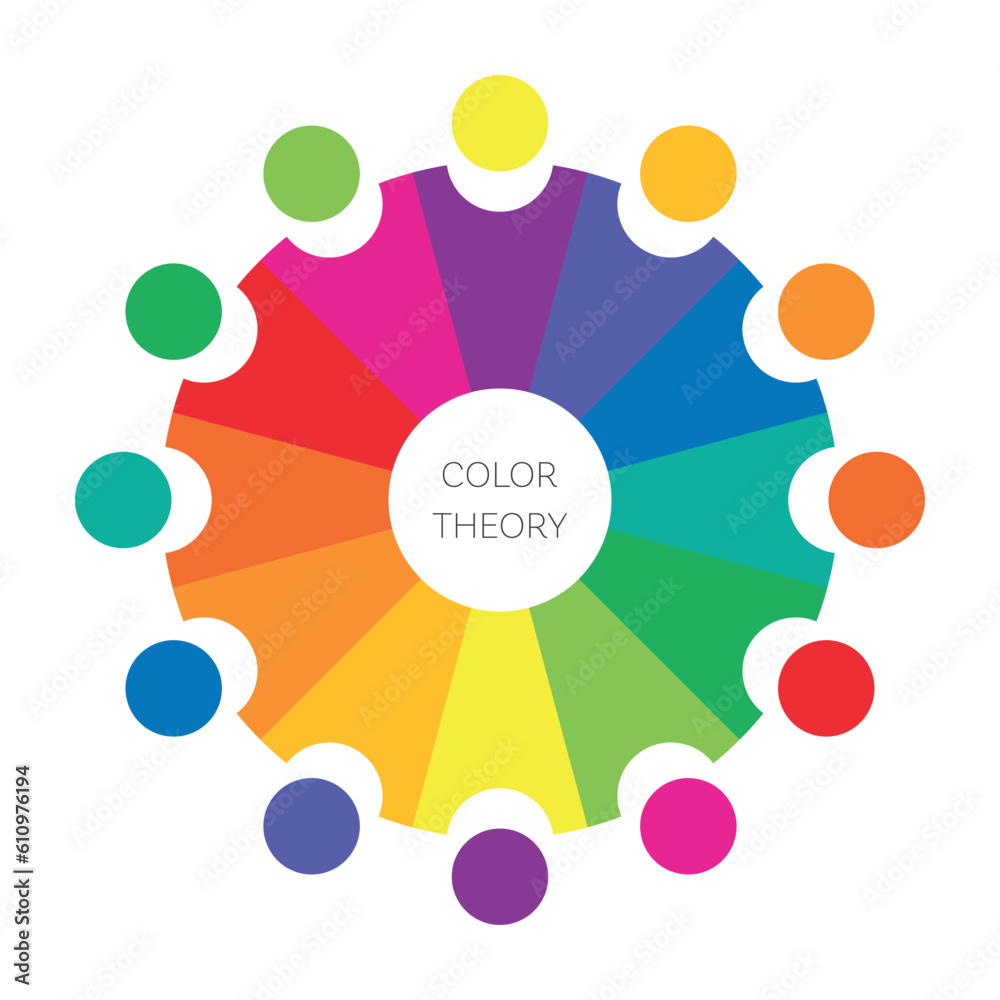 Single vector color wheel theory twelve colors Stock Vector | Adobe Stock