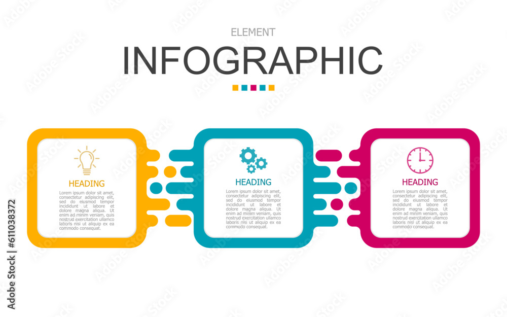 square separated on both sides for infographic. used for process ...