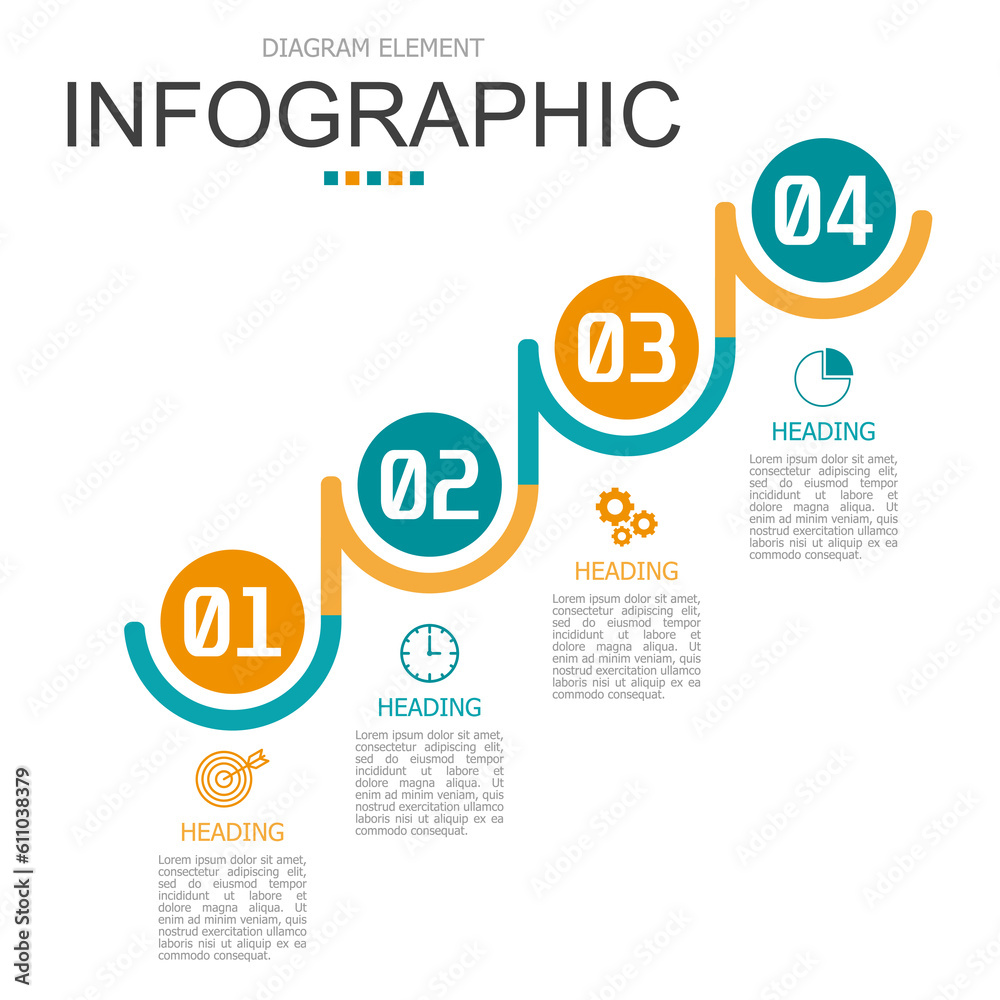 circle and curve stairs for infographic. used for process diagram ...