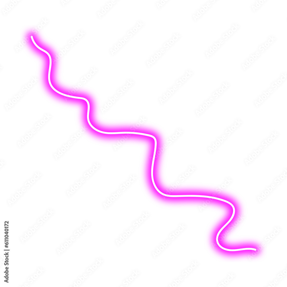 Neon shiny line png. Glowing pink line on transparent background. Stock ...