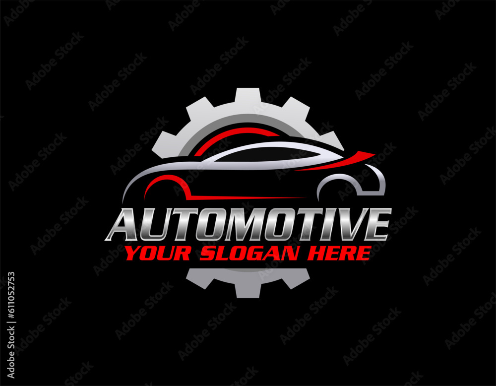 Auto style car logo design with concept sports vehicle icon silhouette ...