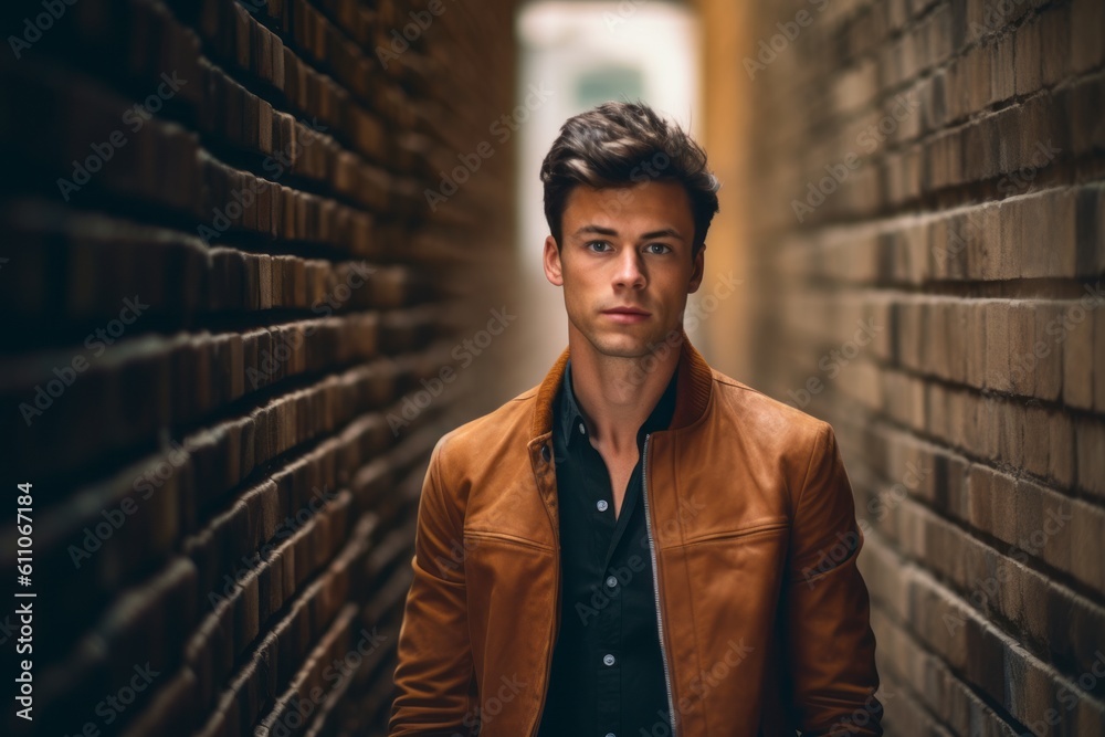 Headshot portrait photography of a tender boy in his 30s walking ...