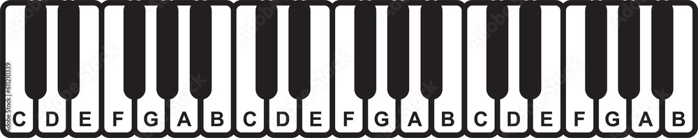 Piano keyboard diagram - piano keyboard layout on transparent ...