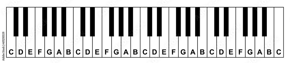 Piano keyboard diagram - piano keyboard layout on transparent ...