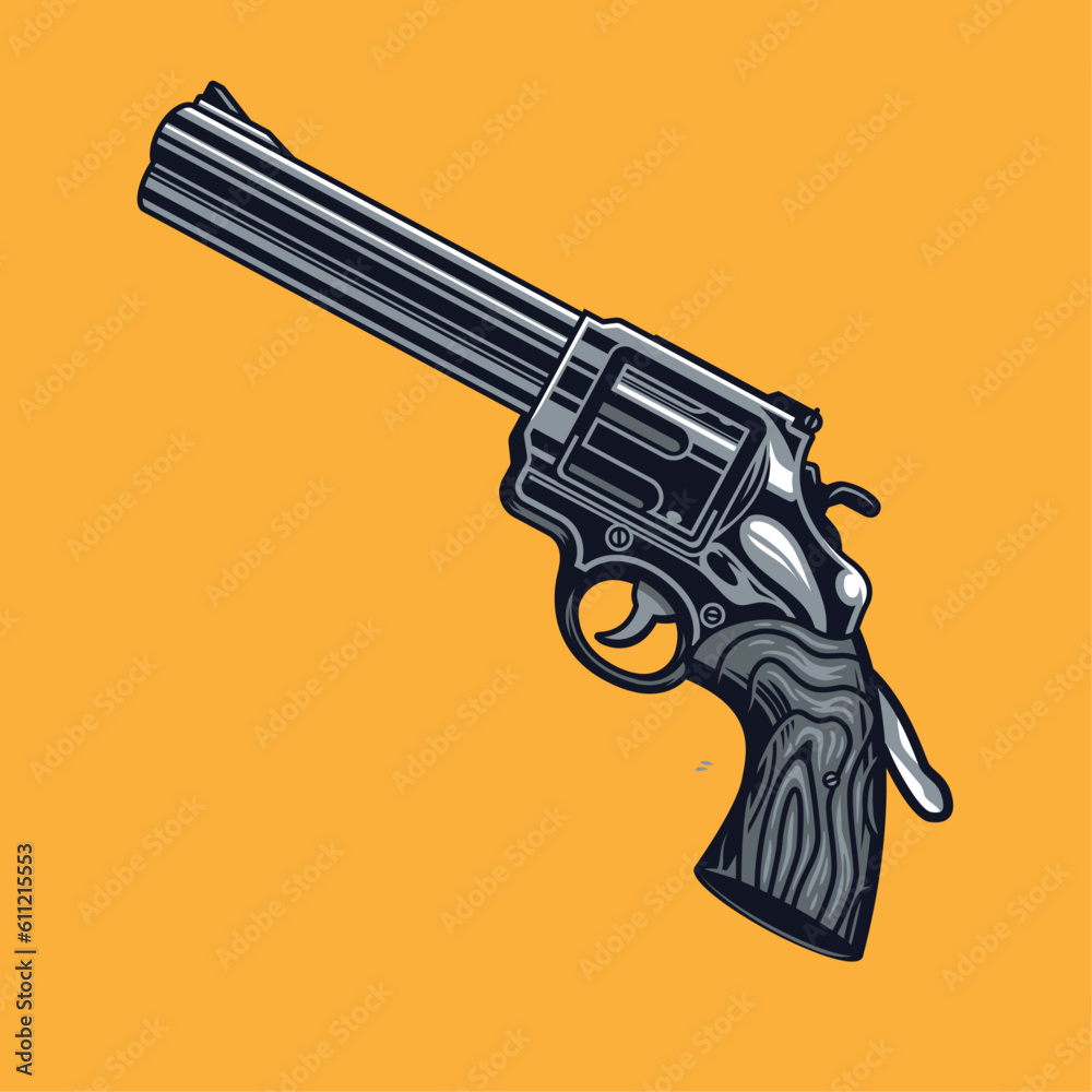 classic revolver gun vector illustration Stock Vector | Adobe Stock