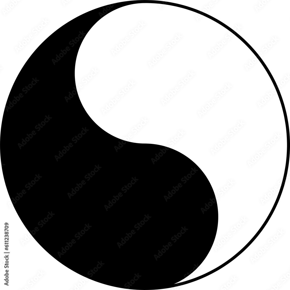 Yin yang symbol of harmony and balance. Flat style icon on transparent ...