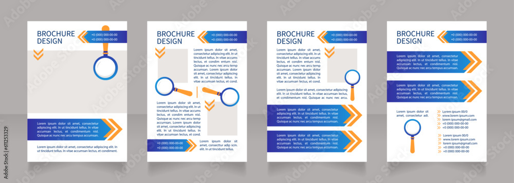 Employee referral process blank brochure layout design. Vertical poster ...