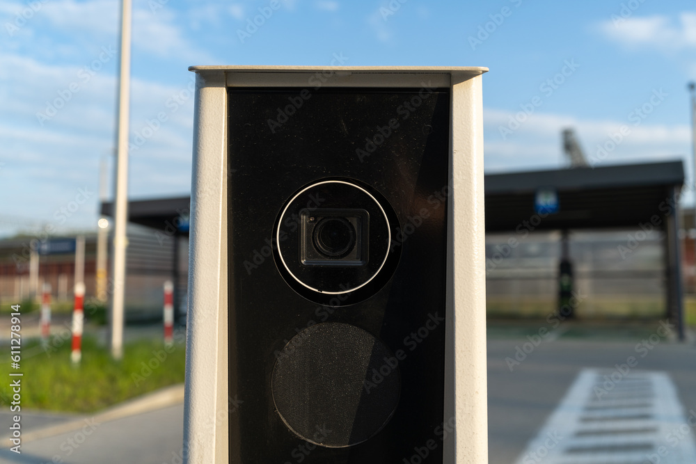 Automatic number plate recognition, digital surveillance camera. Smart ...