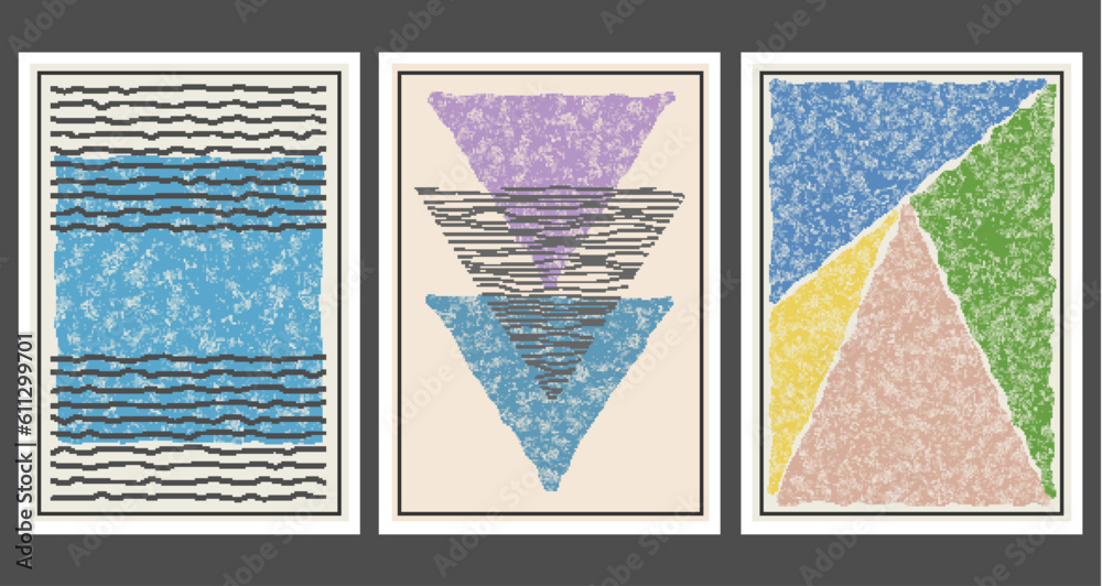 Set of backgrounds for interior design, poster and prints. Minimalistic ...