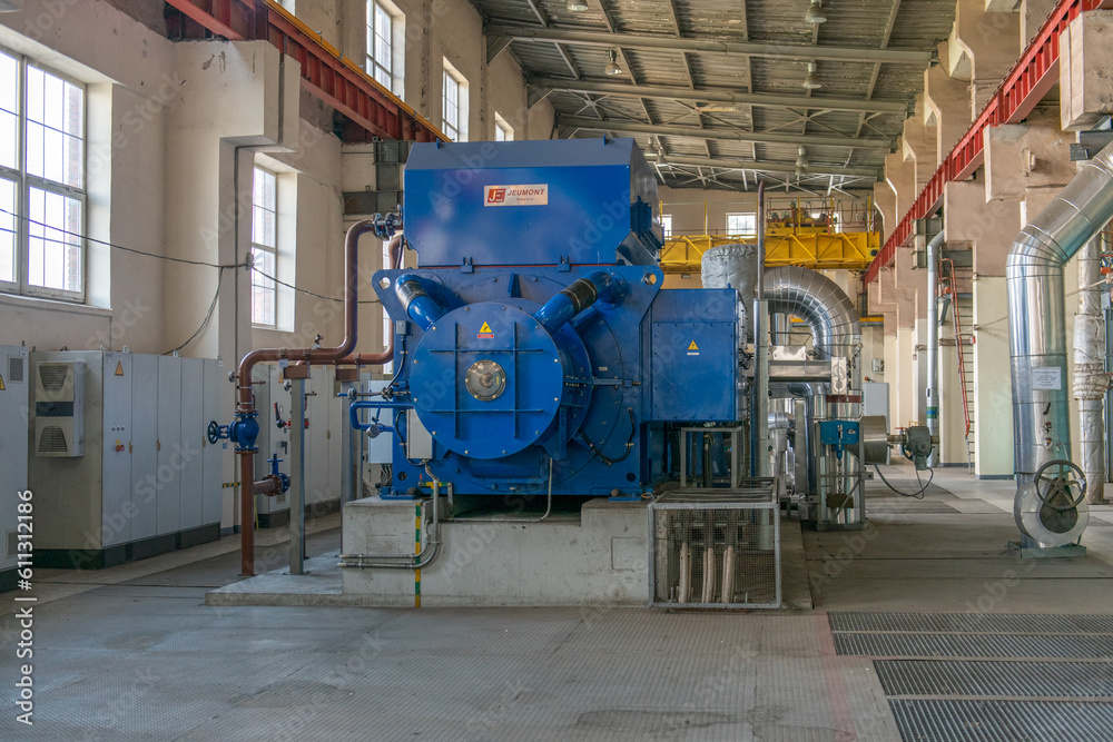 Industrial machines. Internal structure of large thermal power plant ...