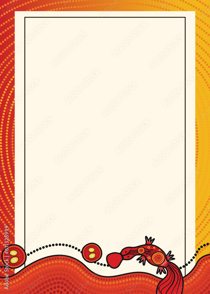 Border Design With Australian Aboriginal Artwork Stock Vector | Adobe Stock