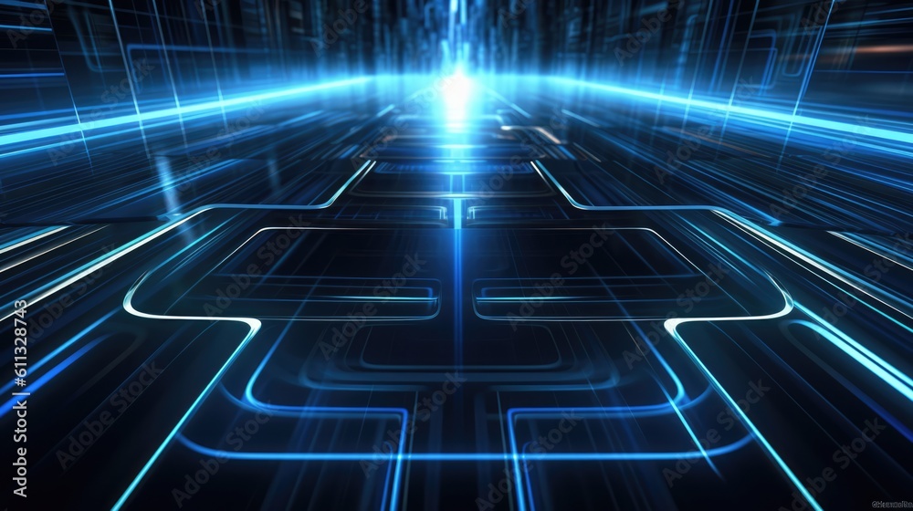 Perspective Technology Lines Adorning Dark Blue Background for a ...