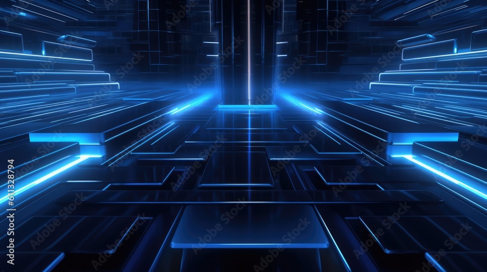 Perspective Technology Lines Adorning Dark Blue Background for a ...