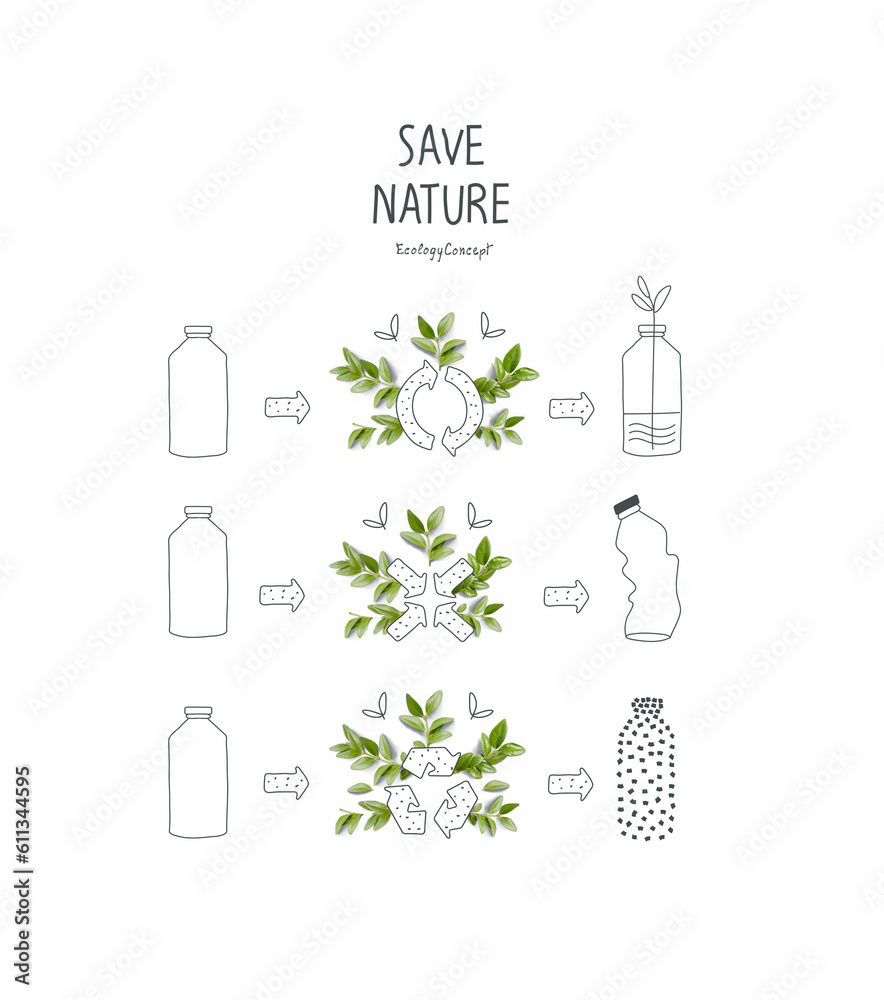 Protect the World from pollution concept. Reduce, reuse and recycle ...