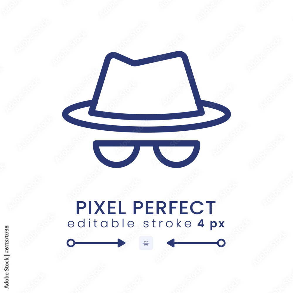 Incognito linear desktop icon. Personal security. Browsing anonymously ...