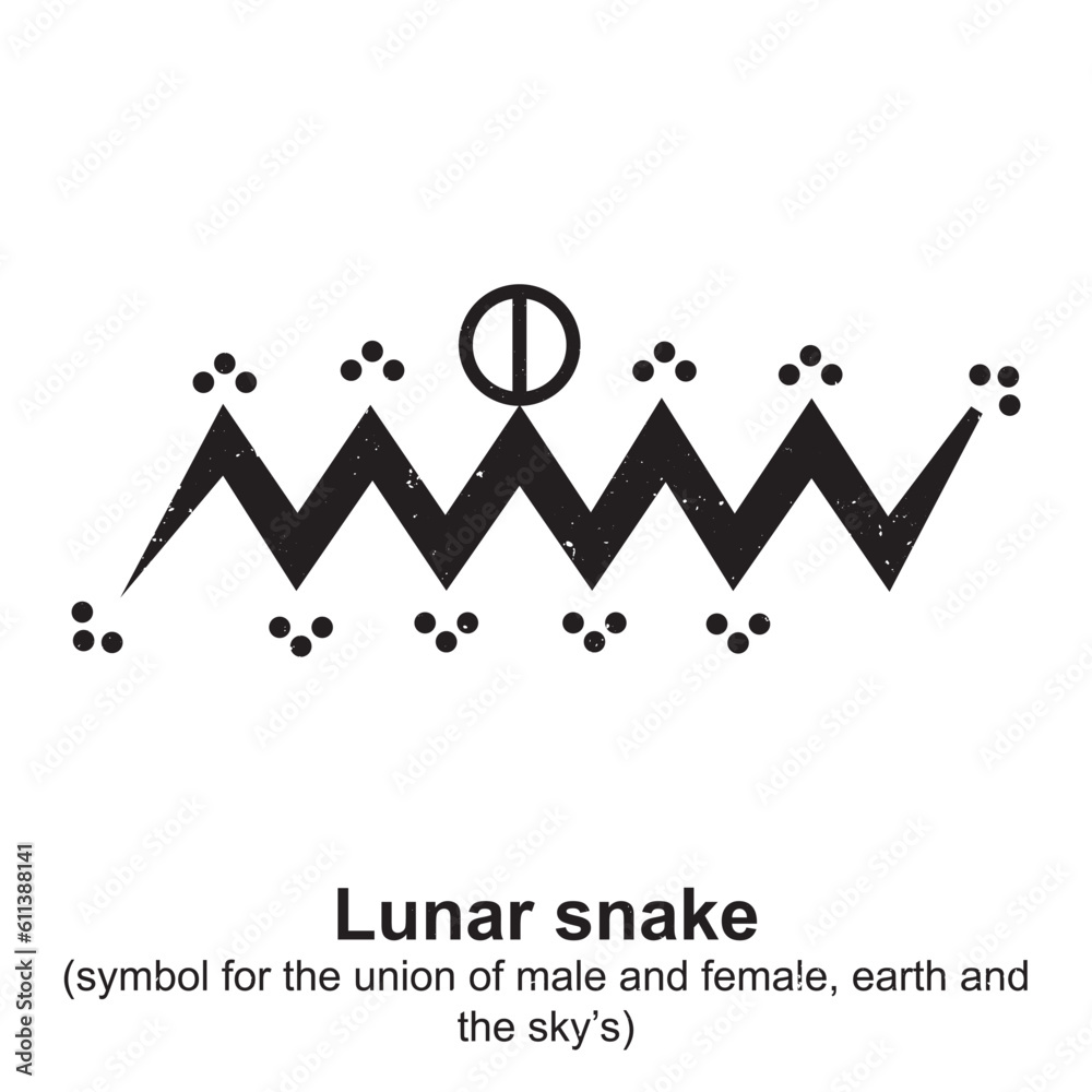 Lunar snake (symbol for the union of male and female, earth and the sky ...