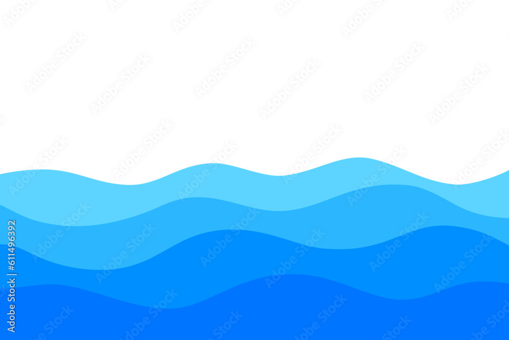 Blue Wave Water Element Vector with Transparent Background. Curve ...