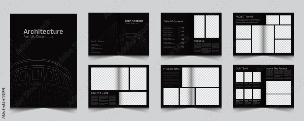 Architecture and interior portfolio layout design, a4 standard size ...