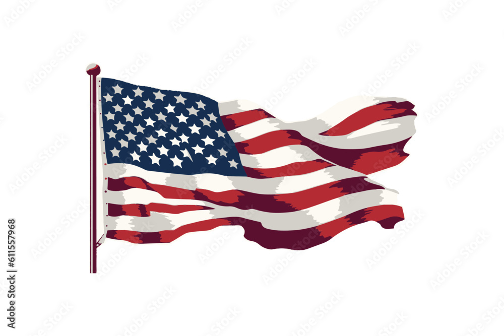 USA flag vector illustration American flag png on transparent ...