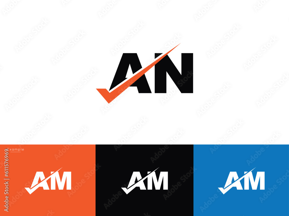 Check Mark Logo An na Letter Template For You Stock Vector | Adobe Stock
