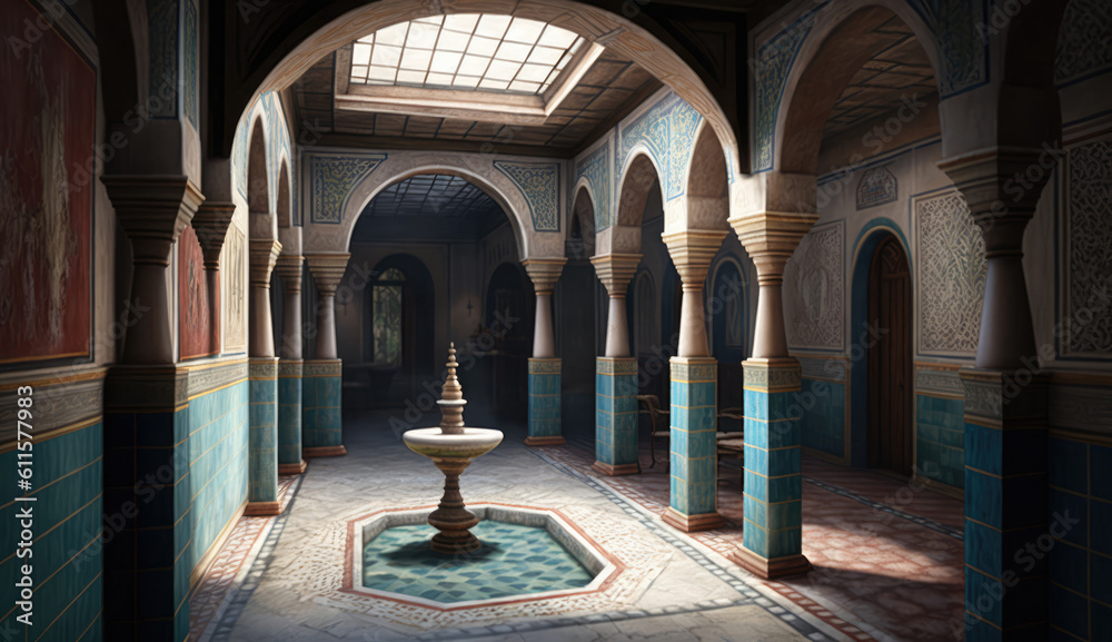 Hammam interior, Turkish bath. Turkish hammam. Oriental bath. Abstract ...