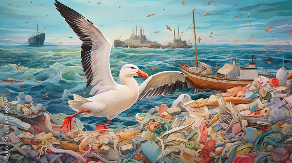 the consequences of plastic pollution on marine wildlife, with a ...